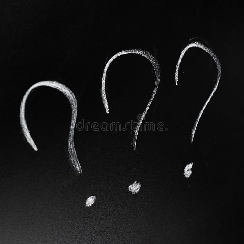 Three Question Marks on the Blackboard Stock Photo - Image of board ...
