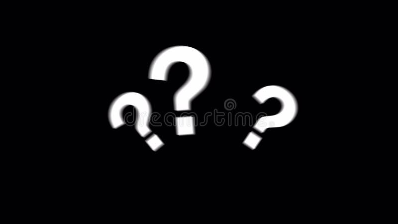 Three Question Marks Graphic Design on Black Background Stock Footage ...
