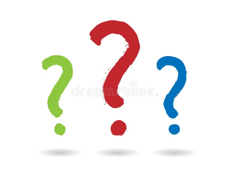 Three Question Marks Made with Paint Brush Strokes Stock Vector ...
