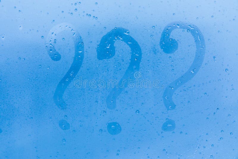The Three Question Marks Picture or Figure on the Blue Evening or ...
