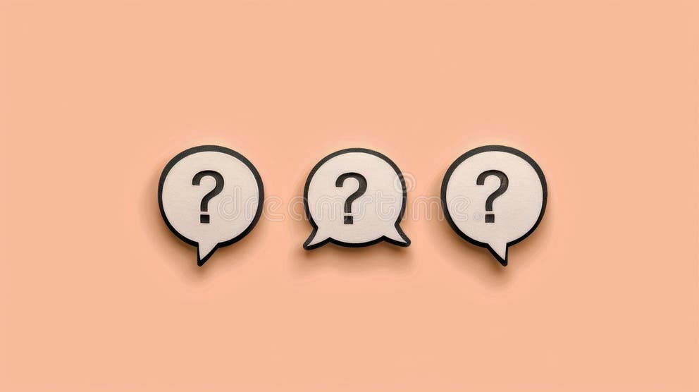 Three Question Marks in Speech Bubbles Symbolizing Curiosity and ...