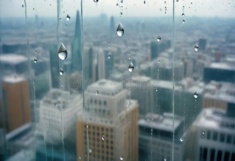 Three Raindrops on a Glass Surface Stock Illustration - Illustration of ...