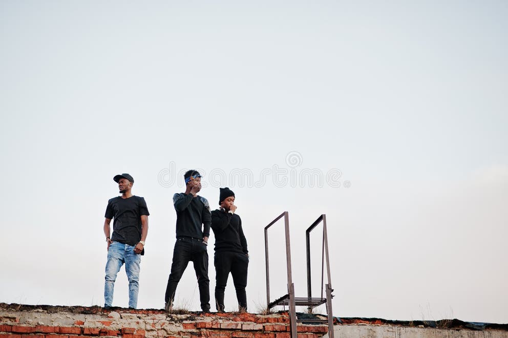 Three Rap Singers Band on the Roof Stock Image - Image of three ...