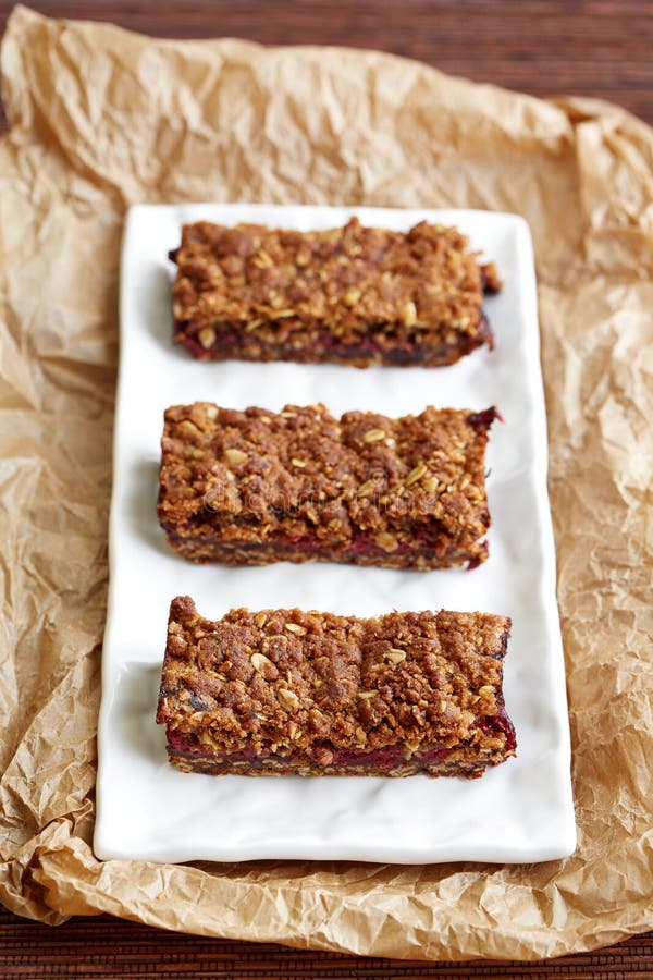 Three Raspberry Granola Bars Stock Photo - Image of munchies, organic ...