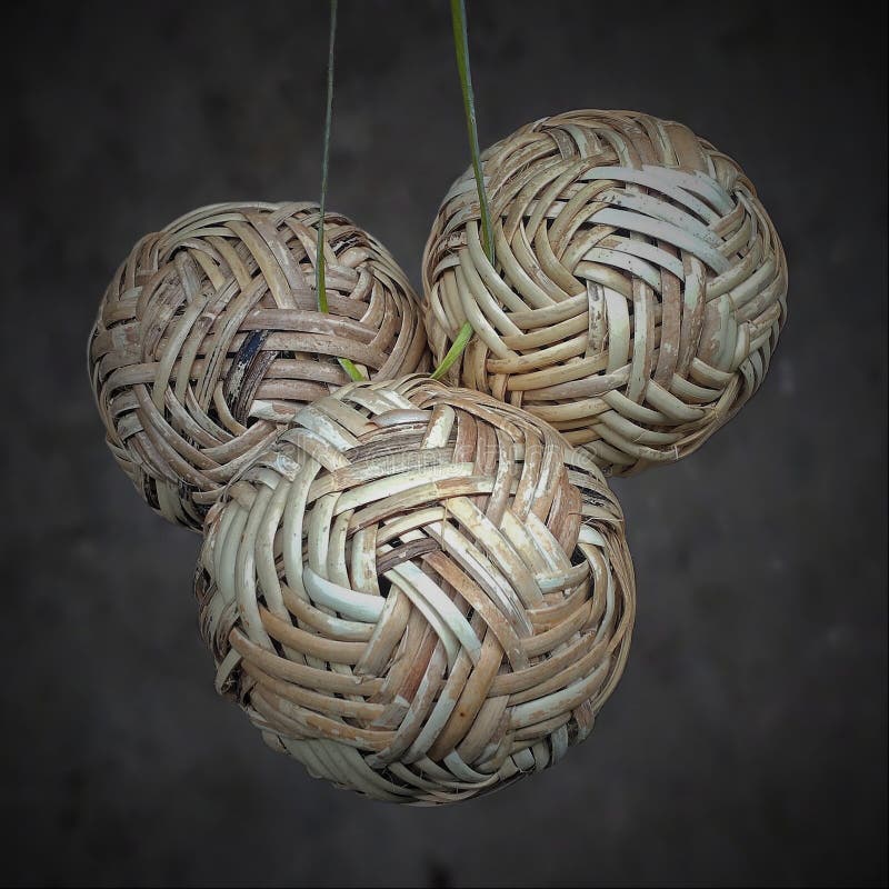 Three Rattan Balls in Romantic Atmosphere Stock Photo - Image of ...