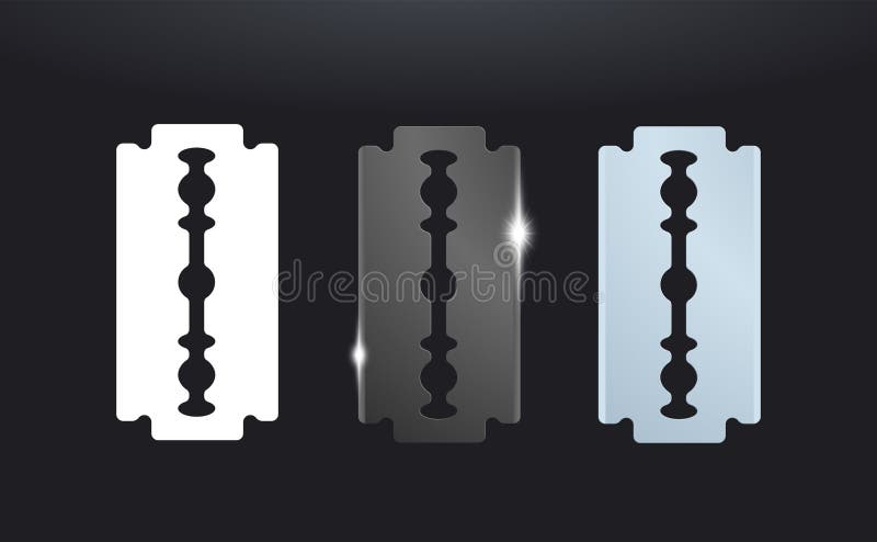 Three Razor Blades. Isolated Vector Illustration Stock Vector ...