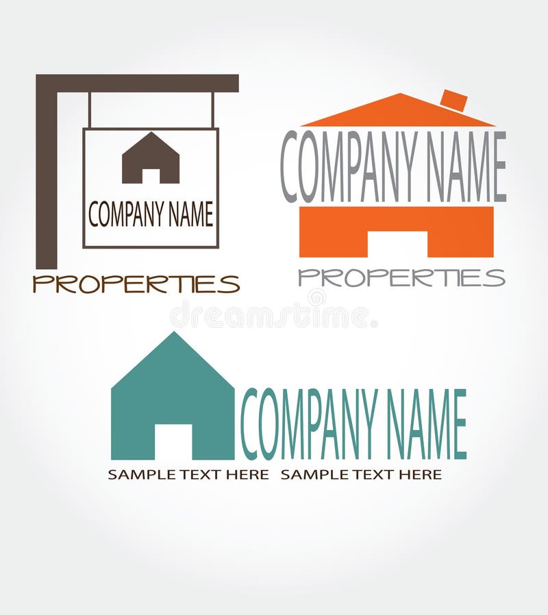 Three Real Estate Logos,company Name Stock Vector - Illustration of ...