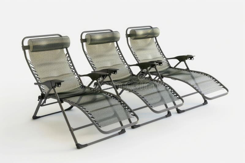 Three Reclining Chairs Sitting Next To Each Other in a Row Stock Photo ...