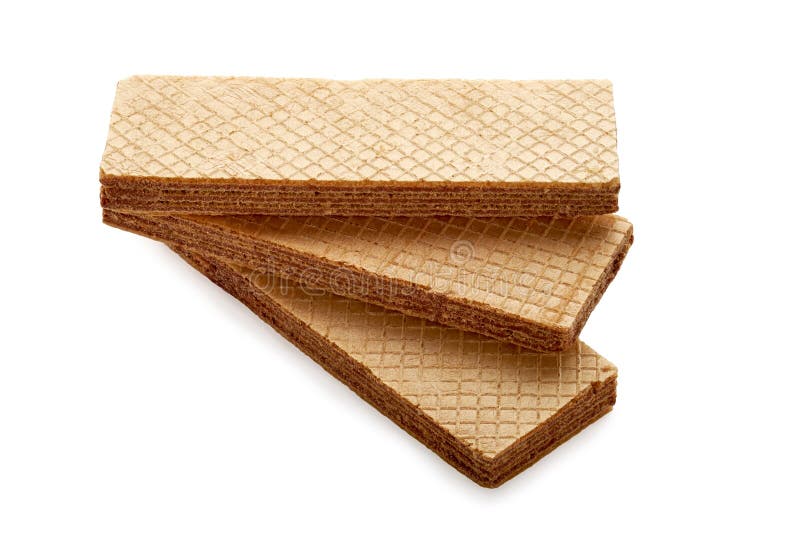 Three Rectangle Corrugated Wafer Biscuits Isolated on White Stock Image ...