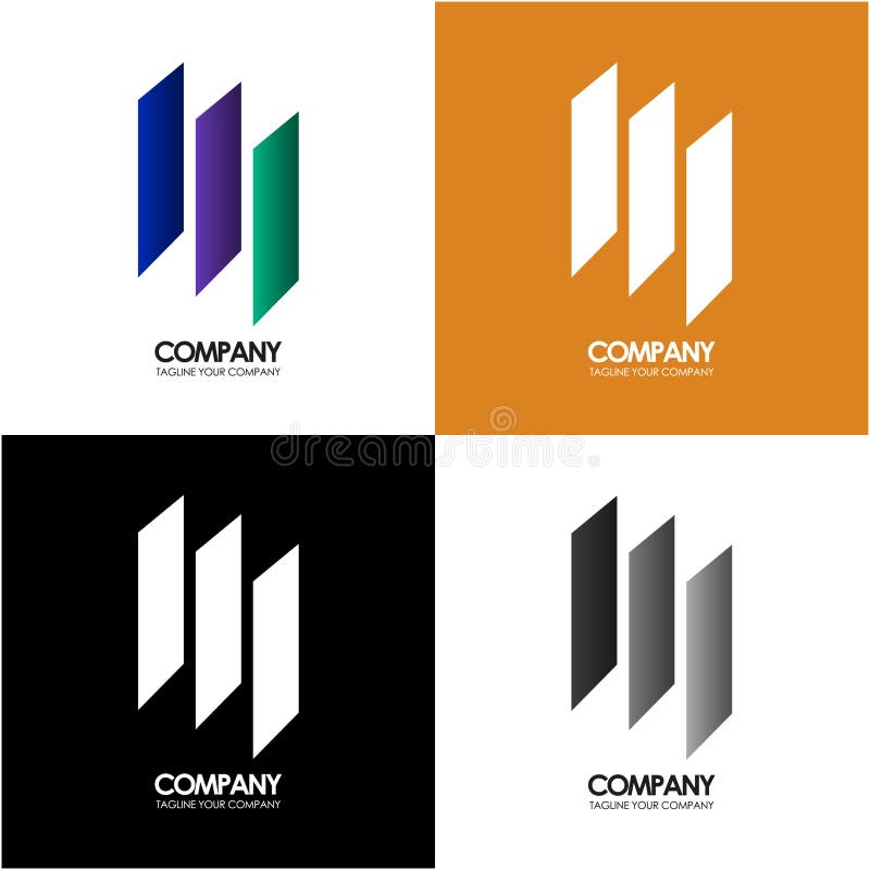 Three Rectangles Logo Vector. Logo Design Stock Vector - Illustration ...