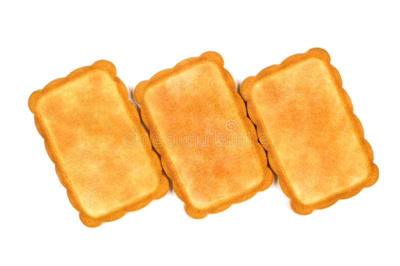 Three Rectangular Biscuits on a White Background. Simple Cookies Stock ...