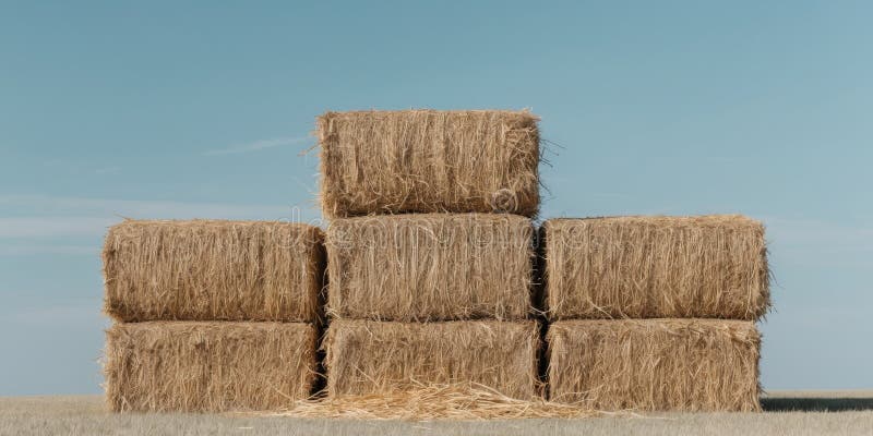 Three Hay Bales Stacked Top Each Other Stock Photos - Free & Royalty ...