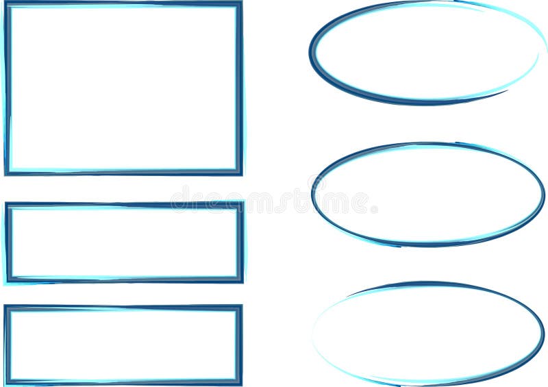 Blue Colorful Artwork Frames Shapes Collection Set Stock Vector ...