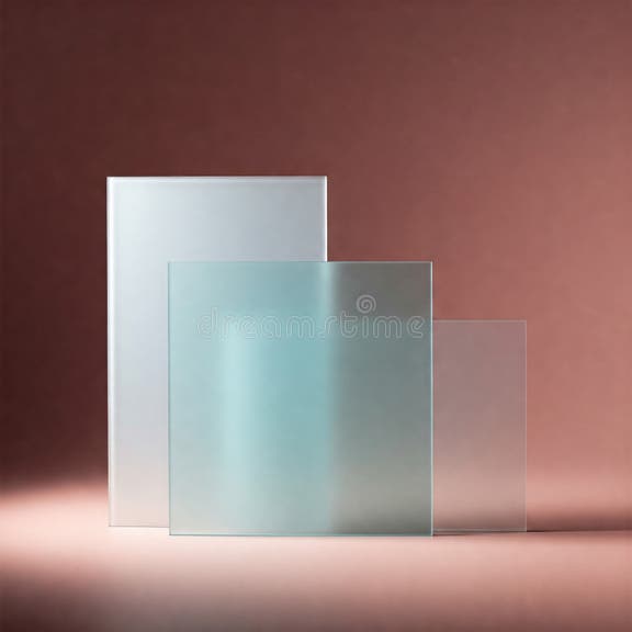 Three Rectangular Sheets of Frosted Glass (white, Pale Blue, Clear ...