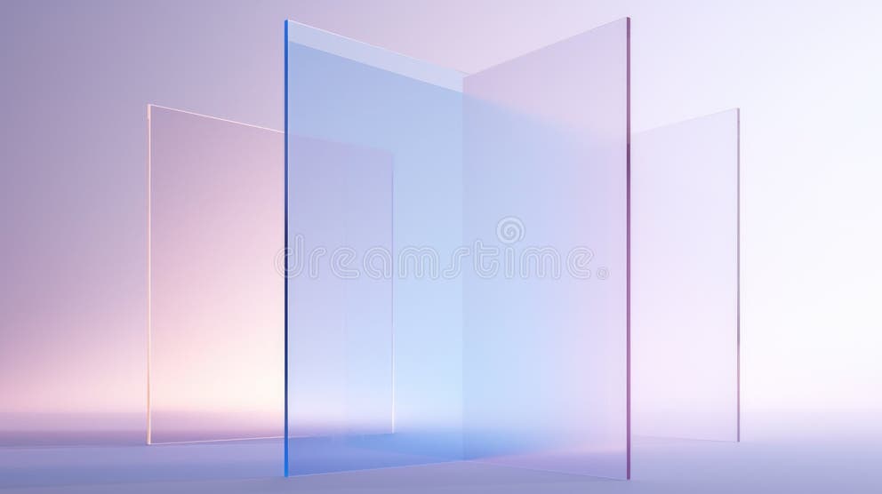 Three Rectangular Transparent Glass Blocks with a Gradient, Translucent ...