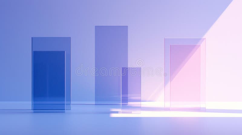 Three Rectangular Transparent Glass Blocks with a Gradient, Translucent ...
