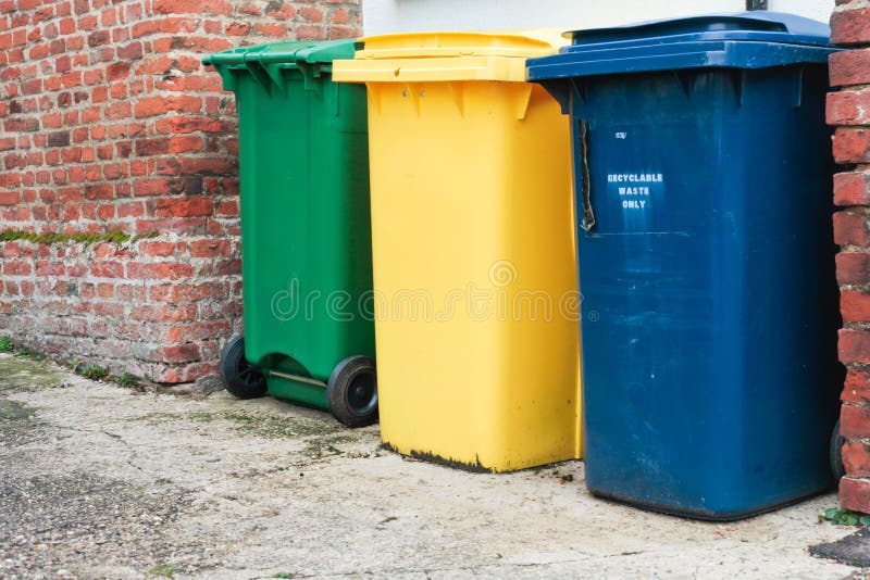 Rubbish bins stock photo. Image of rown, bins, slabs - 26711506