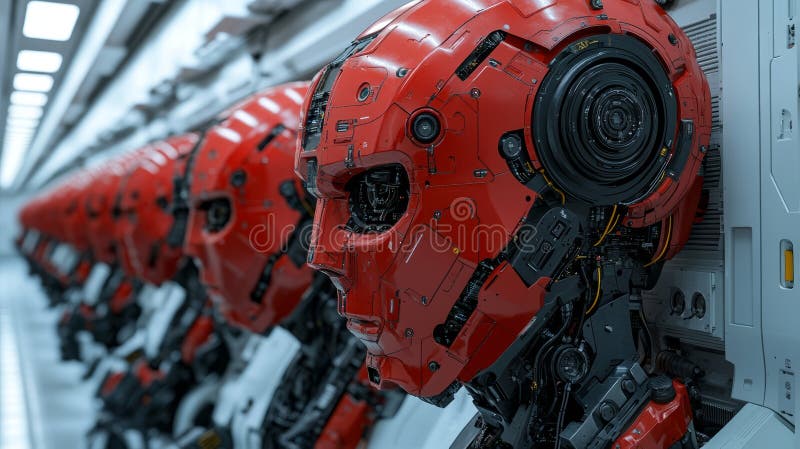 The Three Red Android Robots, Being Sky-Fi Robots, are Ready To Embark ...
