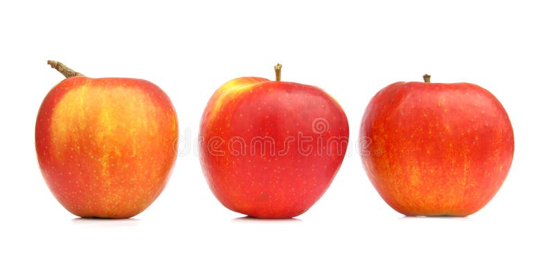 Three red apples stock image. Image of food, fruit, healthy - 10458615