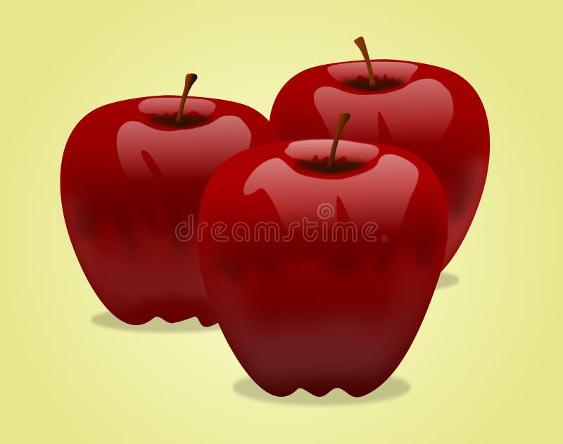 Three Red Apples Stock Illustrations – 324 Three Red Apples Stock ...
