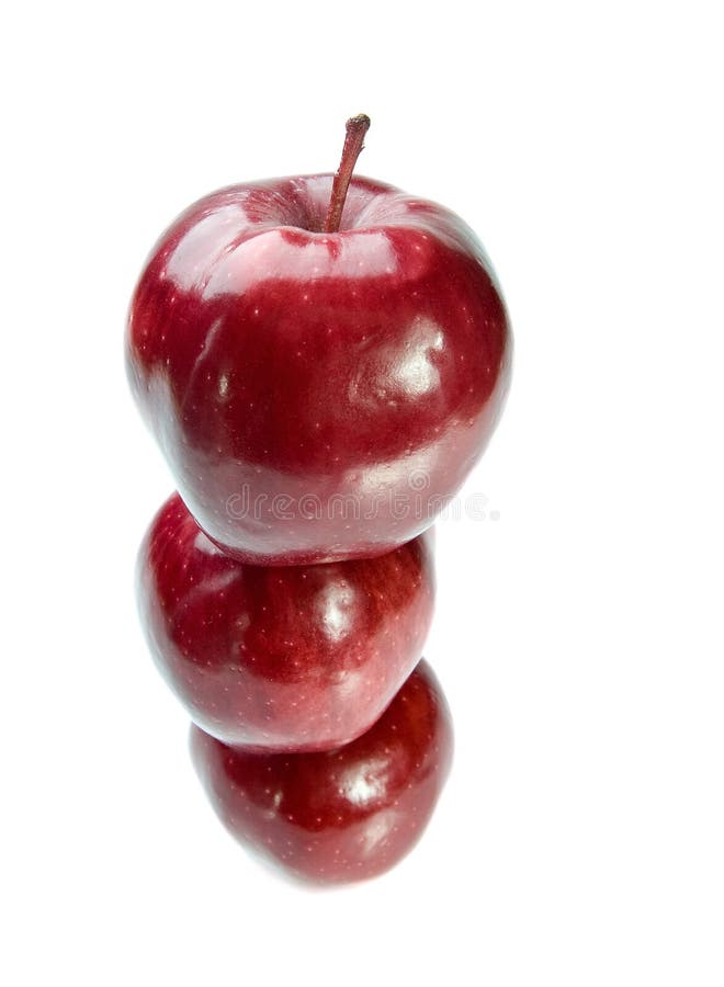 Three red apples stock photo. Image of calorie, healthy - 7438822