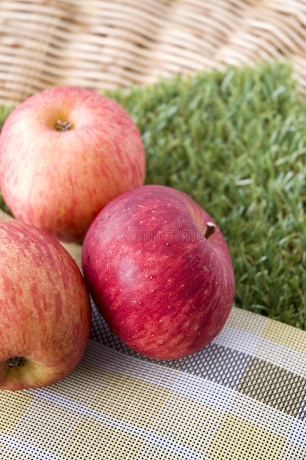 Three red apples stock image. Image of fruit, weekend - 45298135
