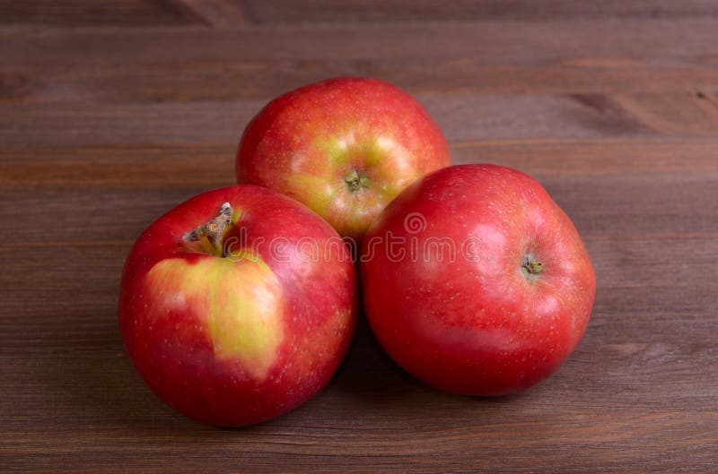 Three red apples stock photo. Image of autumn, frame - 52006564