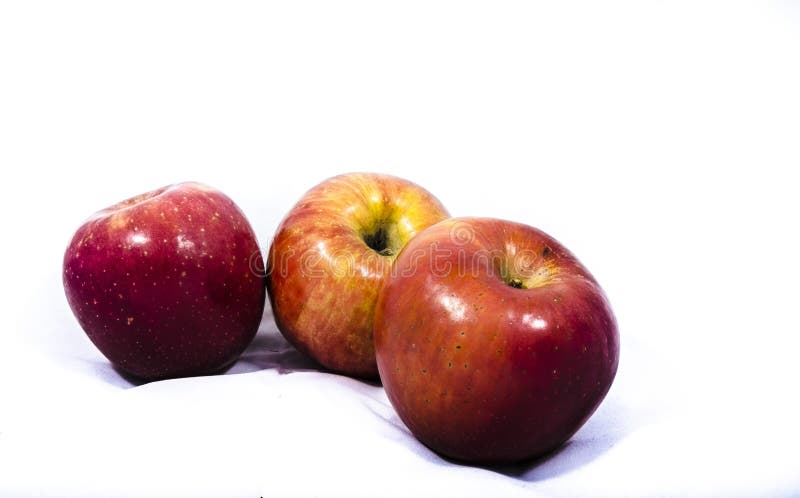 Three red apples stock photo. Image of gargen, fresh - 110242046