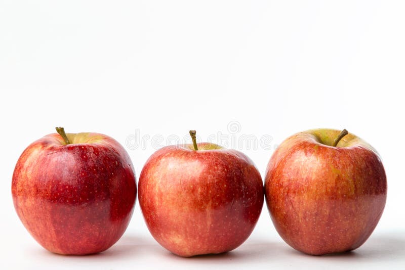 Three red apples stock photo. Image of fresh, three, horizontal - 45424808