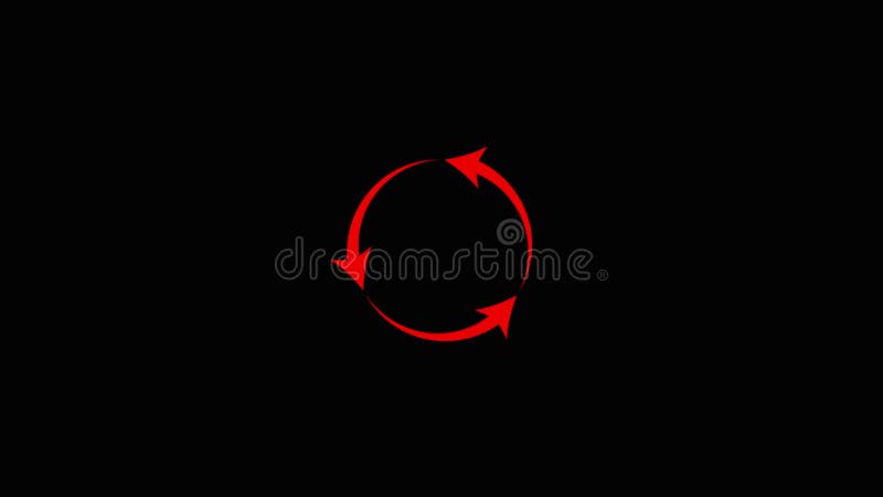 Three Red Arrows Forming a Circular Motion on a Black Background Stock ...