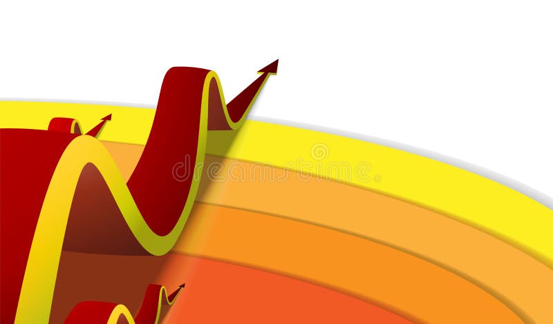 Three Red Arrows Go Up the Color Strips Stock Vector - Illustration of ...