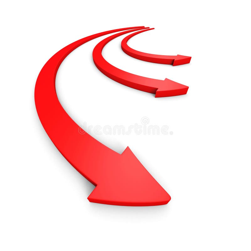 Three Red Arrows Moving Forward. Success Concept Stock Illustration ...