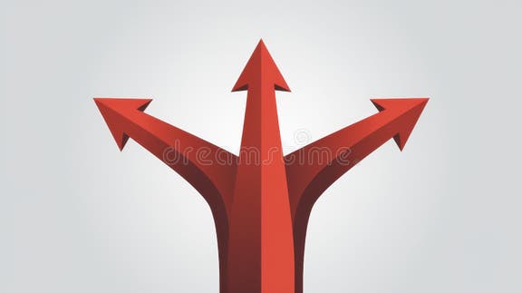 Three Red Arrows Pointing in Different Directions, Symbolizing Choices ...
