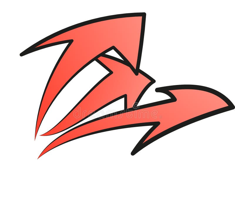 Three red arrows - vector stock vector. Illustration of arrow - 109844135