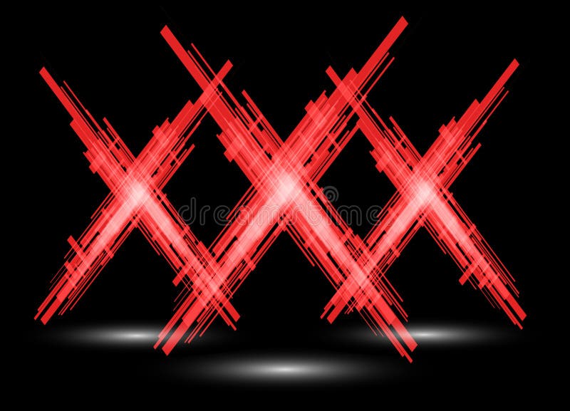Three Red X on a Black Background. Raster Stock Illustration ...