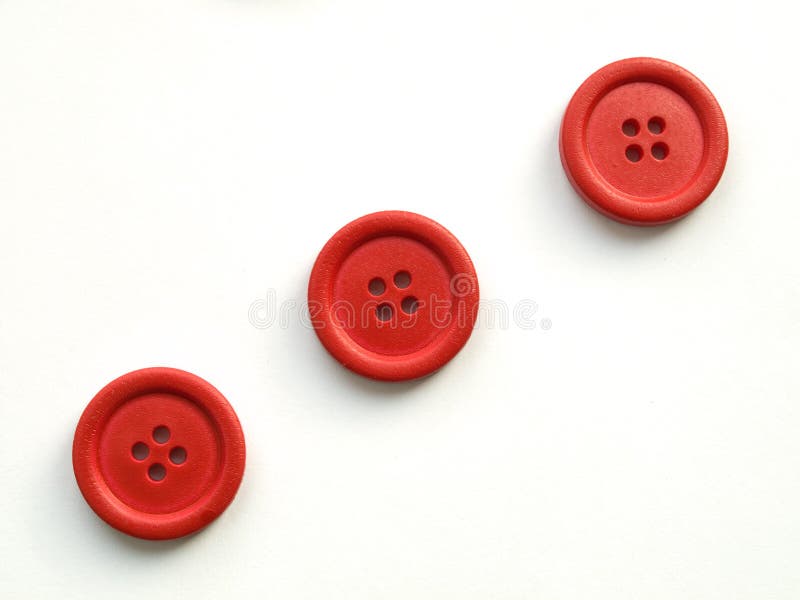 Three Red Buttons On White Background Stock Photo - Image of fancywork ... Three Red Buttons On White Background Stock Photo - Image of fancywork ...