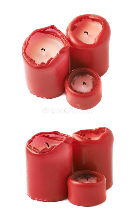 Three red candles isolated stock photo. Image of lighting - 73588646
