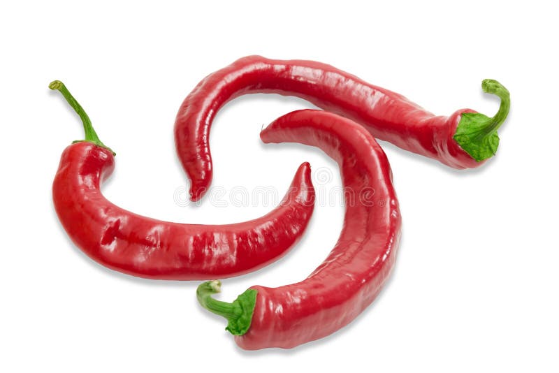 Three Red Chili Peppers on a Light Background Stock Photo - Image of ...