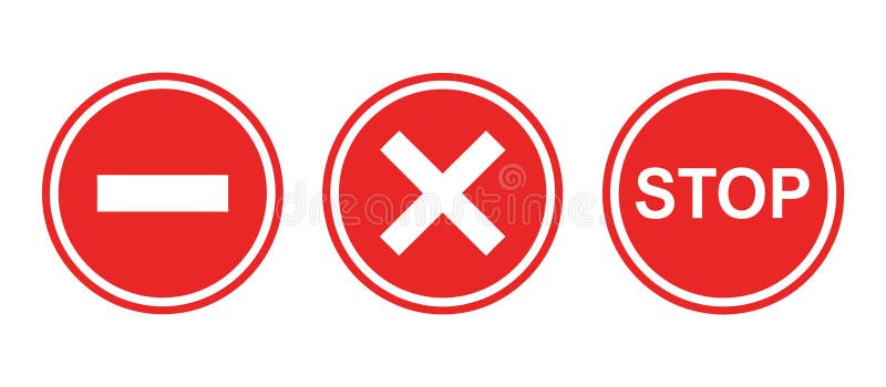 Stop Signs - Prohibition, Warning, and Command Stock Illustration ...