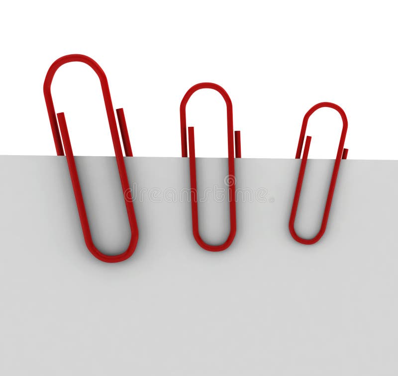 Three red clips stock illustration. Illustration of attach - 27858536