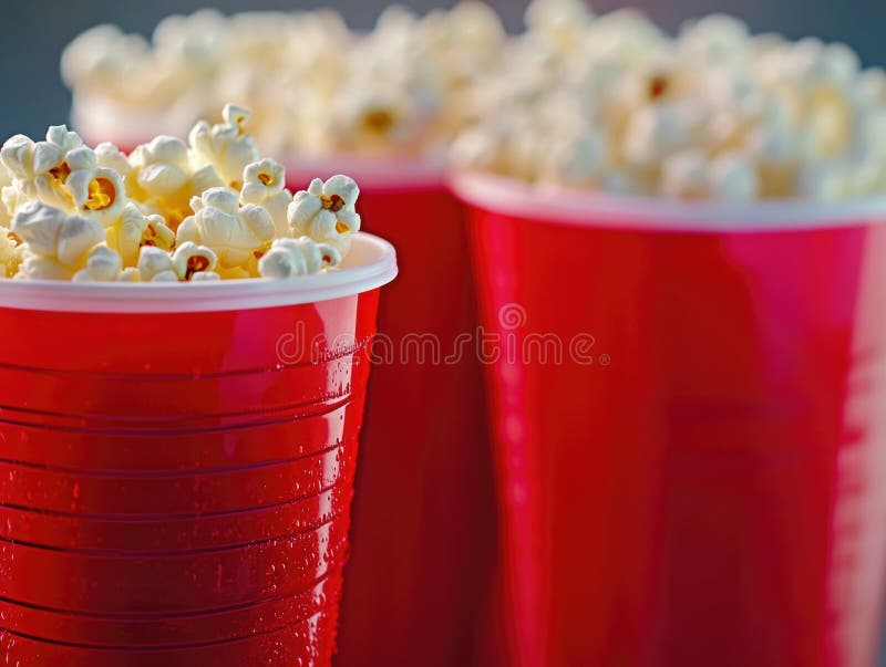 Three Red Cups Filled Popcorn Stock Photos - Free & Royalty-Free Stock ...
