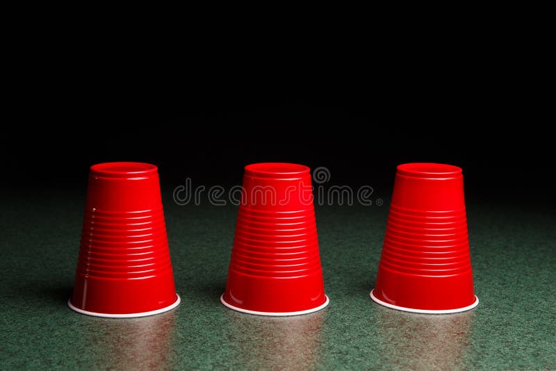 Three Red Cups - Shell Game Stock Image - Image of guess, leisure: 41749885