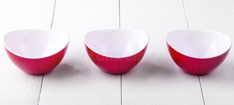Three Red Cups on a White Wooden Table Stock Image - Image of natural ...