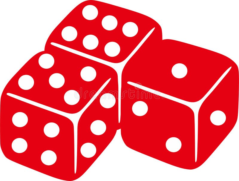 Three red dice stock vector. Illustration of brand, cube - 378159286