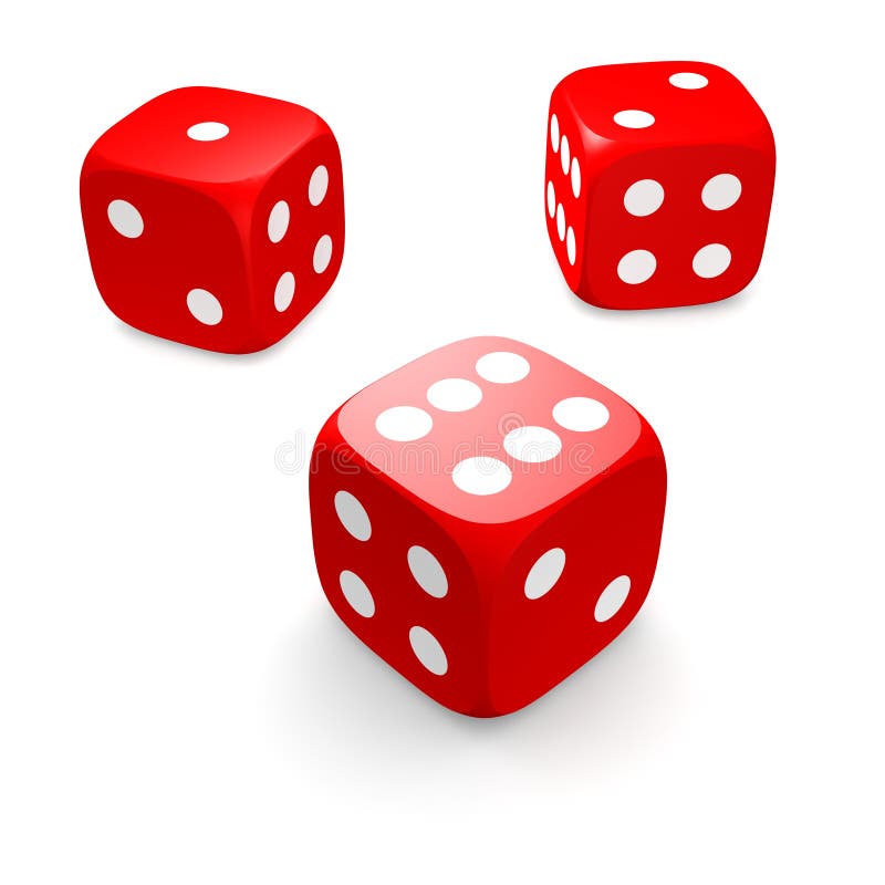 Three red dices stock illustration. Illustration of white - 9375315