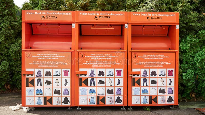 Donation Bins in Germany editorial photography. Image of bins - 201200917