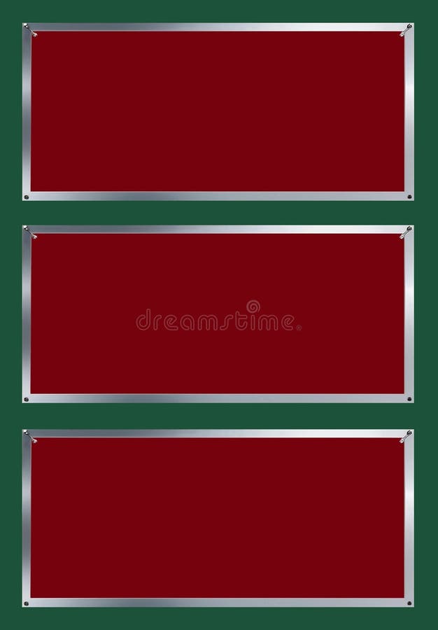 Three Red Empty Boards on a Green Background Stock Photo - Image of ...