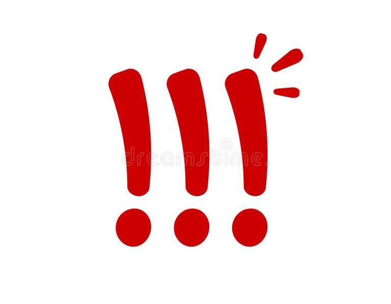 Three Red Exclamation Marks with Emphasis Stock Illustration ...