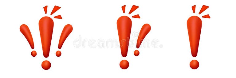 Three Red Exclamation Marks in a Row Stock Vector - Illustration of ...