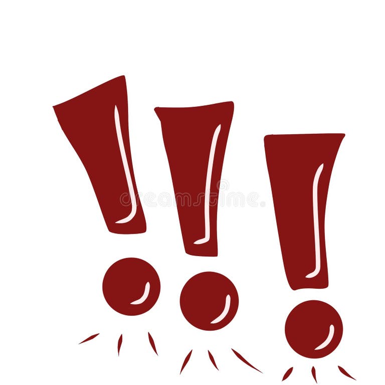 Three Red Exclamation Marks with Subtle Glow on White. Stock ...